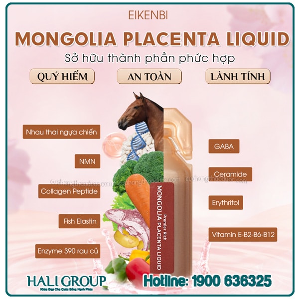 Mongolia Placenta Liquid Eikenbi - Hộp 30 Ống*10ml