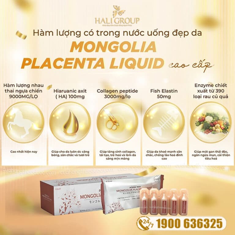 Mongolia Placenta Liquid Eikenbi - Hộp 30 Ống*10ml